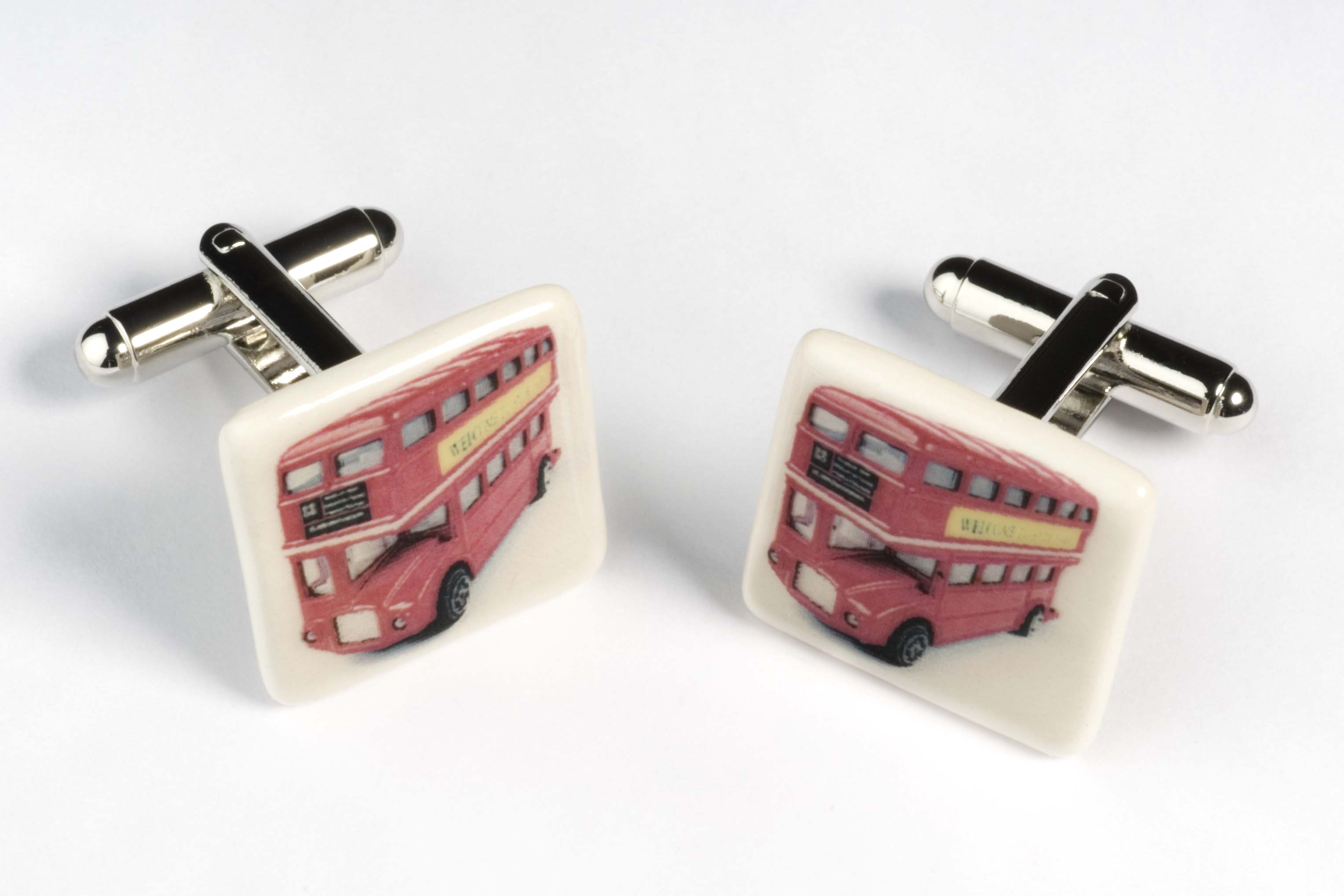 Allison Wiffen Ceramics - Classic Cars - London Routemaster Bus Cufflinks